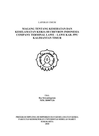 MAGANG TENTANG KESEHATAN DAN KESELAMATAN KERJA DI CHEVRON INDONESIA ...