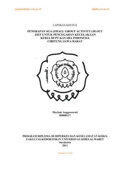 PENERAPAN SGA (SMALL GROUP ACTIVITY) DI ASSY UNTUK PENCEGAHAN ...