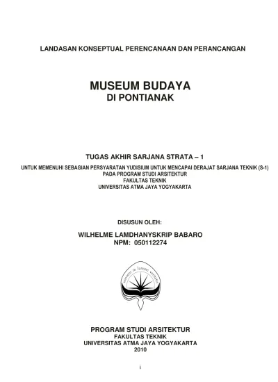 MUSEUM BUDAYA DI PONTIANAK, KALIMANTAN BARAT MUSEUM BUDAYA DI PONTIANAK.
