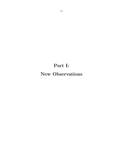 Part I: New Observations