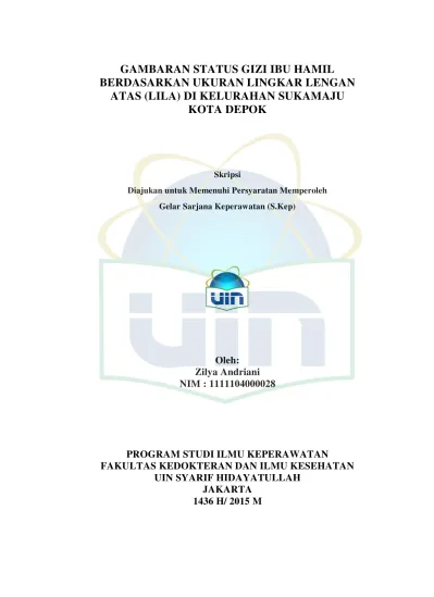 Gambaran Status Gizi Ibu Hamil berdasarkan Ukuran Lingkar Lengan Atas ...