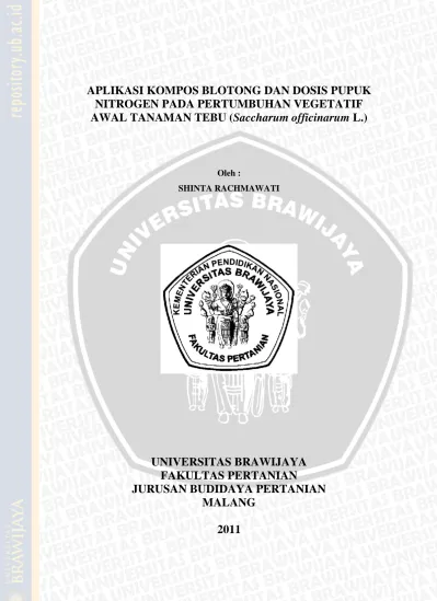 APLIKASI KOMPOS BLOTONG DAN DOSIS PUPUK NITROGEN PADA PERTUMBUHAN ...