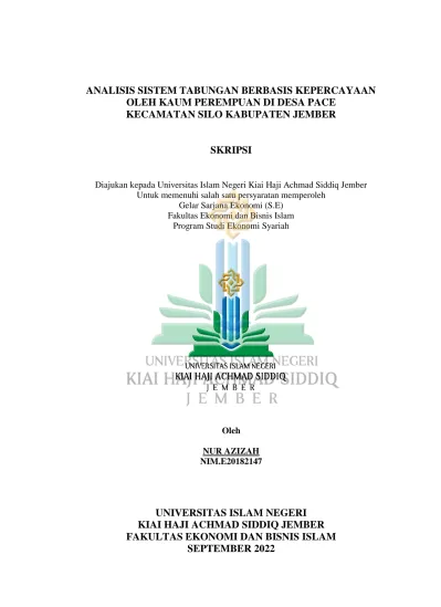 ANALISIS SISTEM TABUNGAN BERBASIS KEPERCAYAAN OLEH KAUM PEREMPUAN DI ...