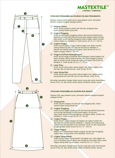 Cara Menukur dan Ukuran Garment Size