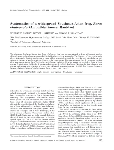 ROBERTF.INGER *,BRYANL.STUART andDJOKOT.ISKANDAR (Amphibia:Anura ...