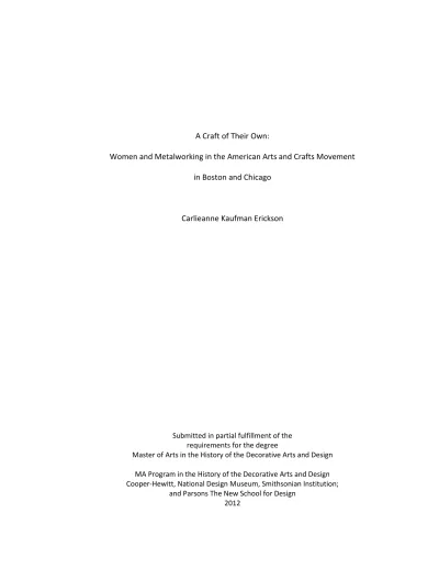 A Craft of Their Own: Women and Metalworking in the American Arts and ...