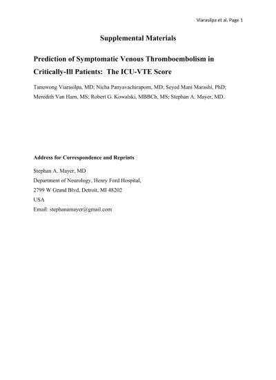 The ICU-VTE Score