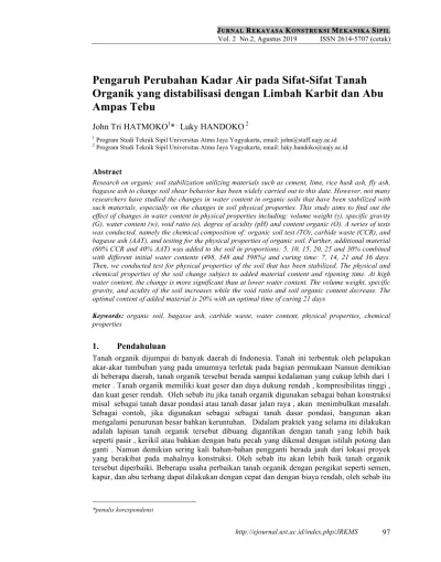 Pengaruh Perubahan Kadar Air pada Sifat-Sifat Tanah Organik yang ...