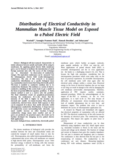 Distribution of Electrical Conductivity in Mammalian Muscle Tissue ...