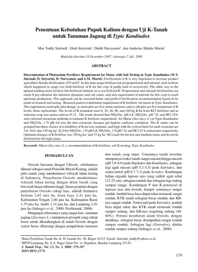 Top PDF Sifat dan fungsi kalium (K) dalam tanah - 123dok.com