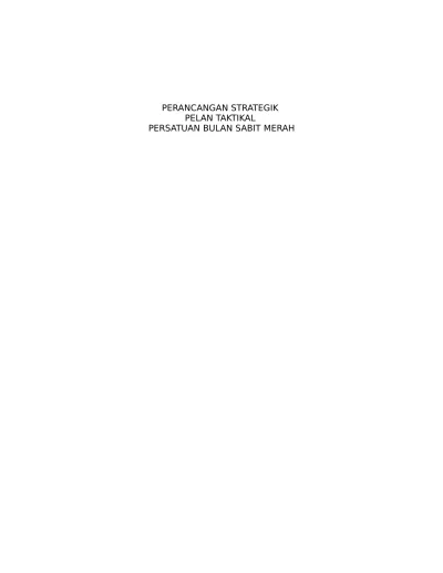 PERANCANGAN STRATEGIK PBSM