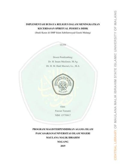 Implementasi budaya religius dalam meningkatkan kecerdasan spiritual ...