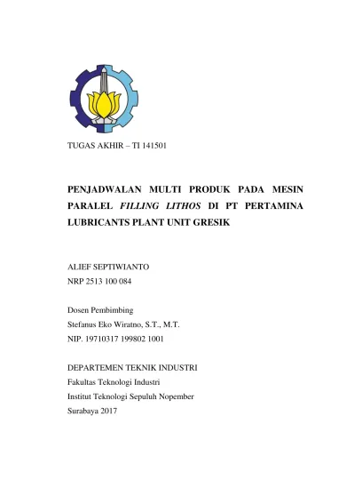 Penjadwalan Multi Produk pada Mesin Paralel Filling Lithos di PT ...