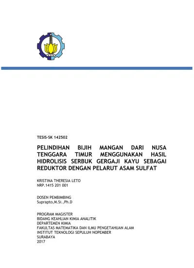 Pelindihan Bijih Mangan Dari Nusa Tenggara Timur Menggunakan Hasil ...