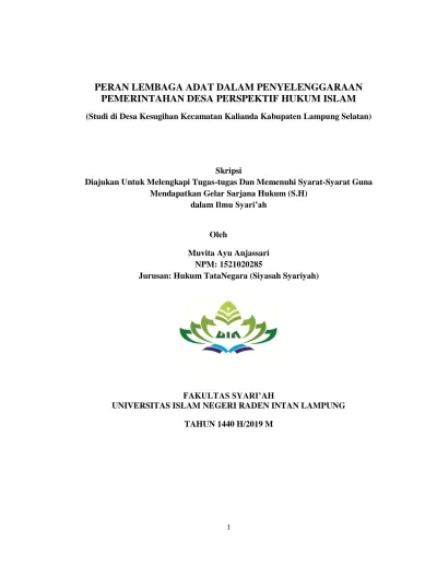 Pemerintahan Desa - LANDASAN TEORI - PERAN LEMBAGA ADAT DALAM ...