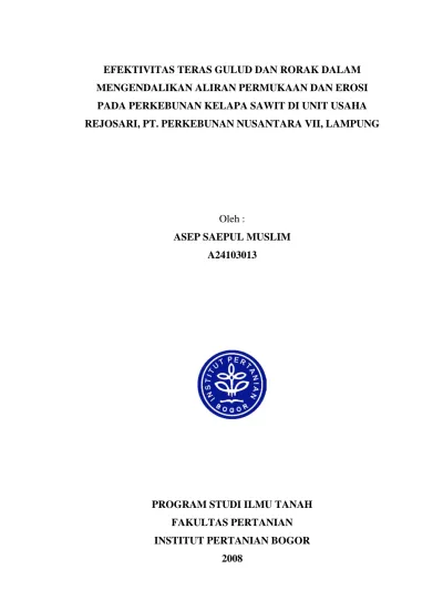 EFEKTIVITAS TERAS GULUD DAN RORAK DALAM MENGENDALIKAN ALIRAN PERMUKAAN ...