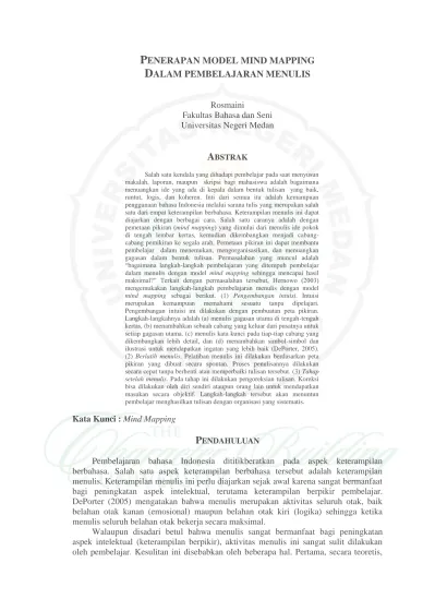 PENERAPAN MODEL MIND MAPPING DALAM PEMBELAJARAN MENULIS