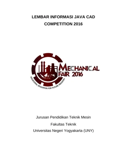 LEMBAR INFORMASI JAVA CAD COMPETITION Jurusan Pendidikan Teknik Mesin ...