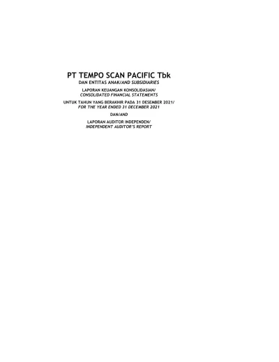 PT TEMPO SCAN PACIFIC Tbk DAN ENTITAS ANAK/AND SUBSIDIARIES