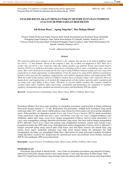 ANALISIS KECELAKAAN MENGGUNAKAN METODE ECFA DAN FISHBONE ANALYSIS DI ...