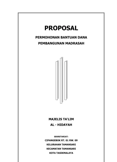PROPOSAL PERMOHONAN BANTUAN DANA PEMBANGUNAN MADRASAH MAJELIS TA'LIM AL ...