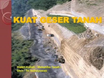KUAT GESER TANAH. Materi Kuliah : Mekanika Tanah I Oleh : Tri Sulistyowati