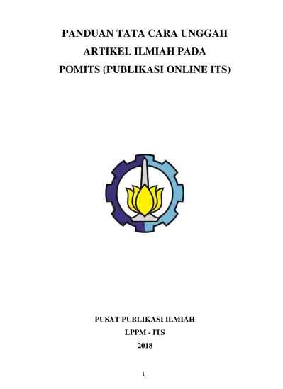 PANDUAN TATA CARA UNGGAH ARTIKEL ILMIAH PADA POMITS (PUBLIKASI ONLINE ITS)