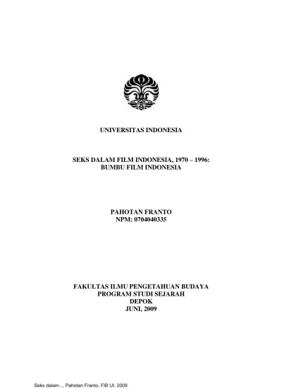UNIVERSITAS INDONESIA SEKS DALAM FILM INDONESIA, : BUMBU FILM INDONESIA ...