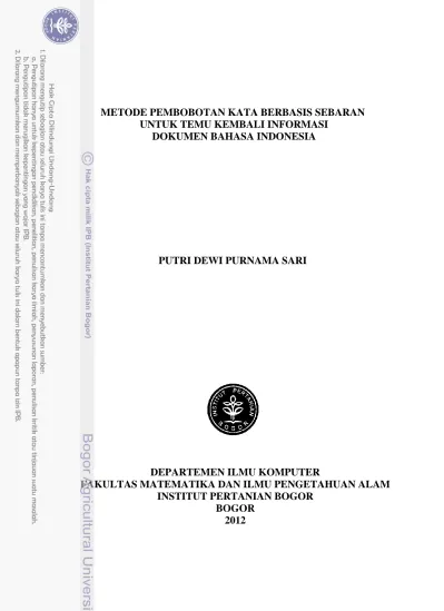METODE PEMBOBOTAN KATA BERBASIS SEBARAN UNTUK TEMU KEMBALI INFORMASI ...