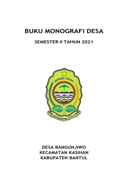 BUKU MONOGRAFI DESA SEMESTER II TAHUN 2021 DESA BANGUNJIWO KECAMATAN ...