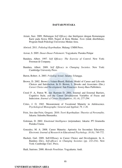 DAFTAR PUSTAKA. Alwisol Psikologi Kepribadian. Malang: UMM Press. Azwar ...