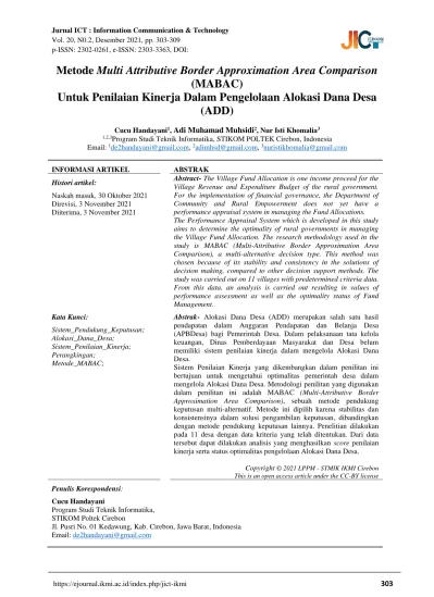 Metode Multi Attributive Border Approximation Area Comparison (MABAC ...