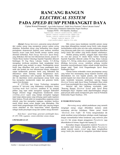 RANCANG BANGUN ELECTRICAL SYSTEM PADA SPEED BUMP