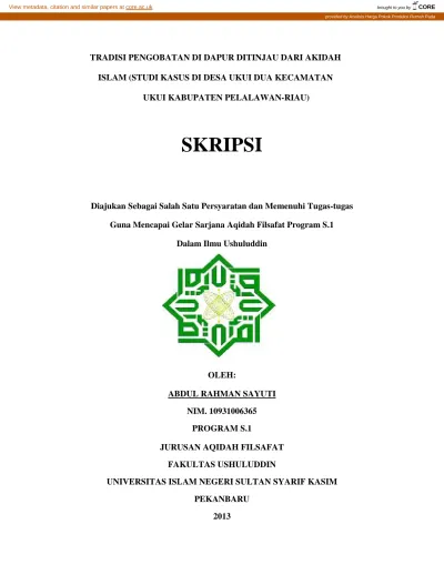 Tempat dan waktu serta jampi-jampi - TRADISI PENGOBATAN DI DAPUR A ...