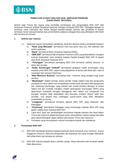 TERMA DAN SYARAT BSN SSP (SIJIL SIMPANAN PREMIUM) (Tarikh Efektif: 19 ...