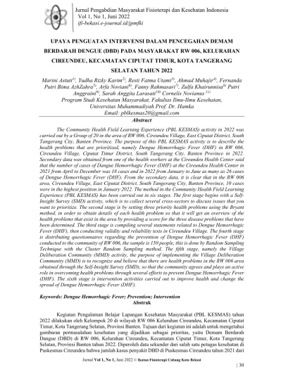 Jurnal Pengabdian Masyarakat Fisioterapi dan Kesehatan Indonesia Vol 1 ...