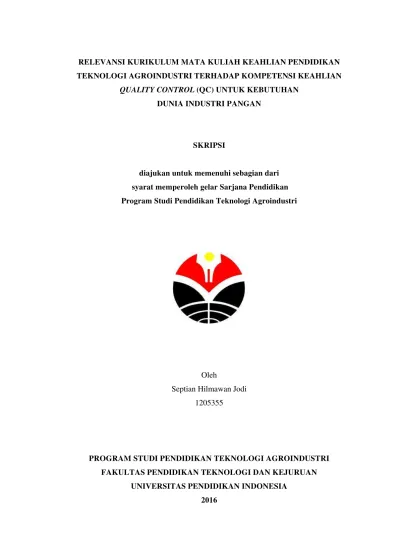 RELEVANSI KURIKULUM MATA KULIAH KEAHLIAN PENDIDIKAN TEKNOLOGI ...