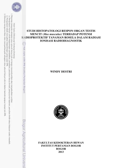 Studi Histopatologi Respon Organ Testis Mencit (Mus musculus) Terhadap ...
