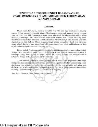 Penciptaan Tokoh Gendut Dalam Naskah Terdampar Karya Slawomir Mrozek ...