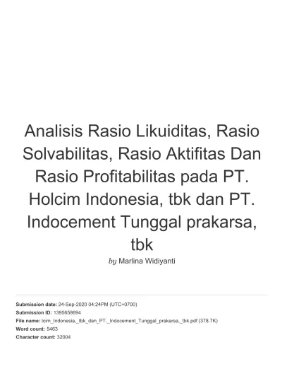 Analisis Rasio Likuiditas, Rasio Solvabilitas, Rasio Aktivitas dan ...