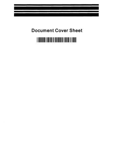 Document Cover Sheet