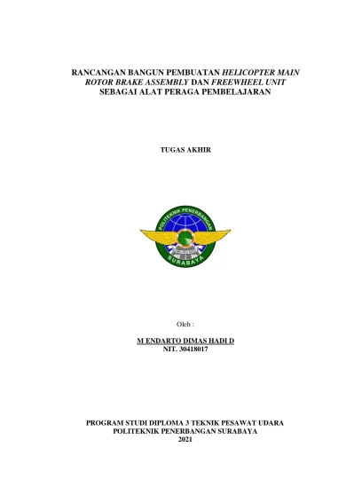 RANCANGAN BANGUN PEMBUATAN HELICOPTER MAIN ROTOR BRAKE ASSEMBLY DAN ...