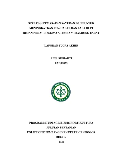 Strategi Pemasaran Sayuran Daun untuk Meningkatkan Penjualan dan Laba ...