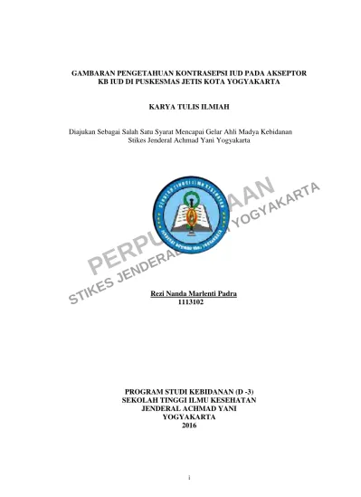 GAMBARAN PENGETAHUAN KONTRASEPSI IUD PADA AKSEPTOR KB IUD DI PUSKESMAS ...