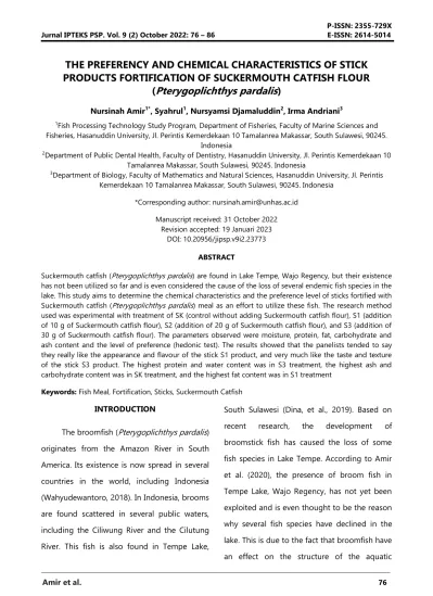 View of The Preferency and Chemical Characteristics of Stick Products ...