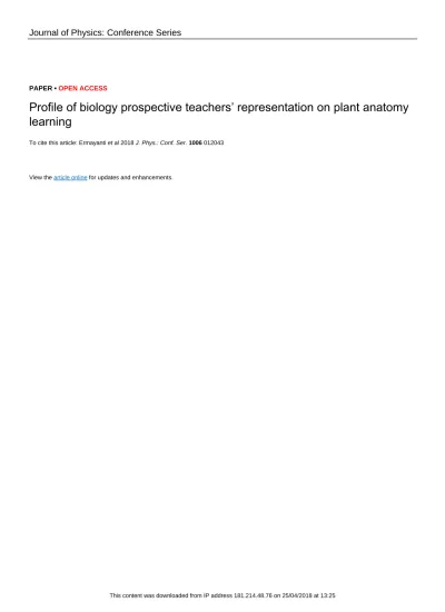 Profile of biology prospective teachers’ representation on plant ...