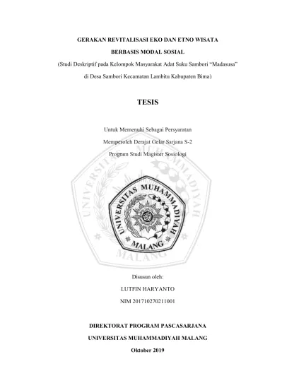 GERAKAN REVITALISASI EKO DAN ETNO WISATABERBASIS MODAL SOSIAL(Studi ...