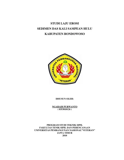 STUDI LAJU EROSI SEDIMEN DAS KALI SAMPEAN HULU KABUPATEN BONDOWOSO.
