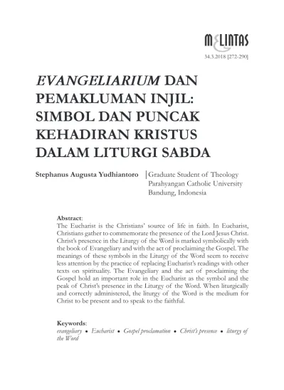 Evangeliarium dan Pemakluman Injil: Simbol dan Puncak Kehadiran Kristus ...