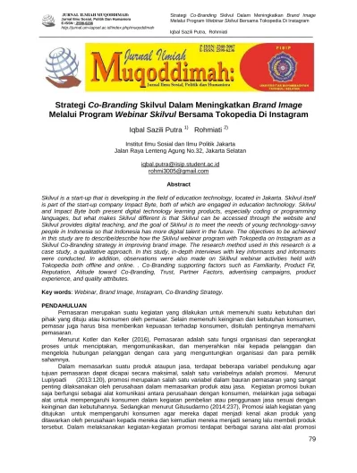 Strategi Co-Branding Skilvul Dalam Meningkatkan Brand Image Melalui ...